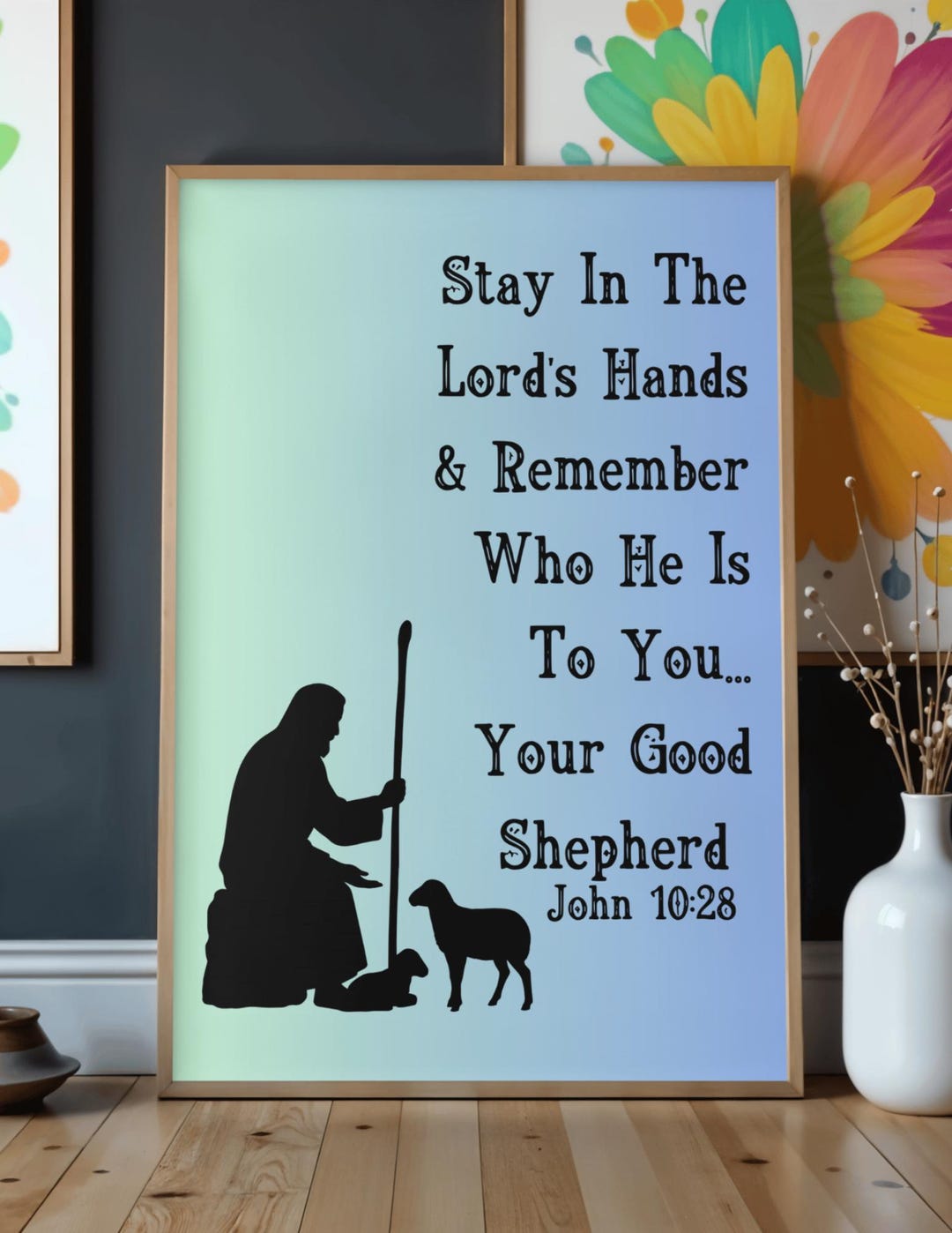 John 10 Jesus Poster | Biblical Good Shepherd Art - Etsy