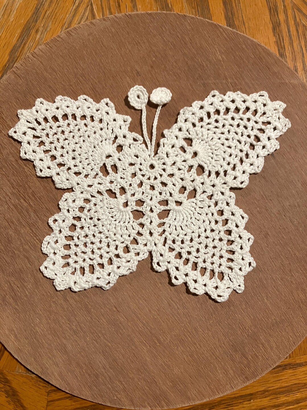 White Crochet Butterfly Bookmark Coaster Doily Handmade - Etsy