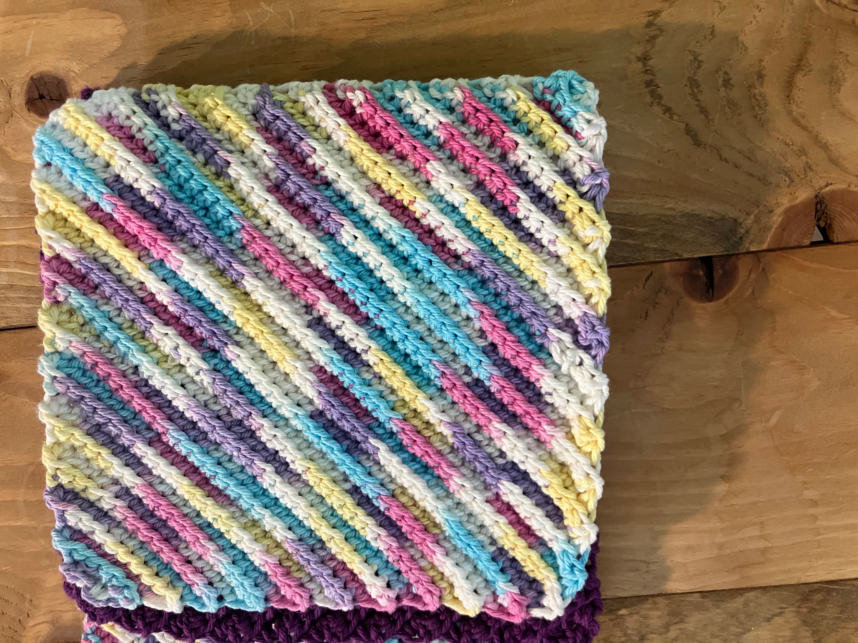 Textured Crochet Dishcloth Dusting Rag Cleaning Rag Wash Rag Purple ...