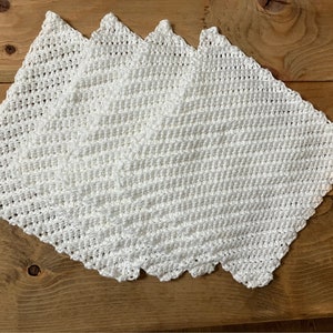 Textured Crochet Dishcloth Dusting Rag Cleaning Rag Wash Rag White ...