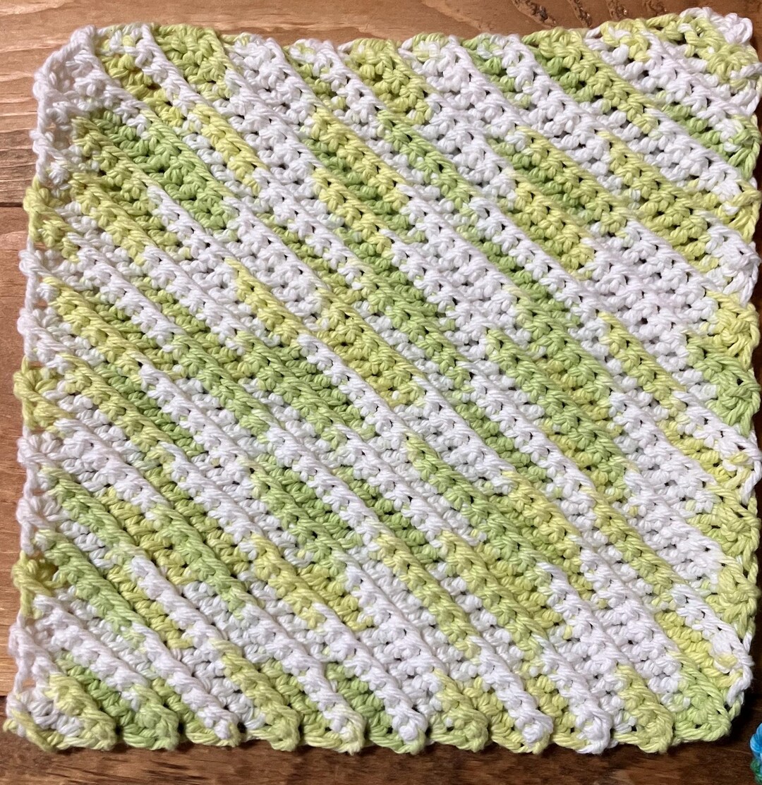 Textured Crochet Dishcloth Dusting Rag Cleaning Rag Wash Rag Emerald ...