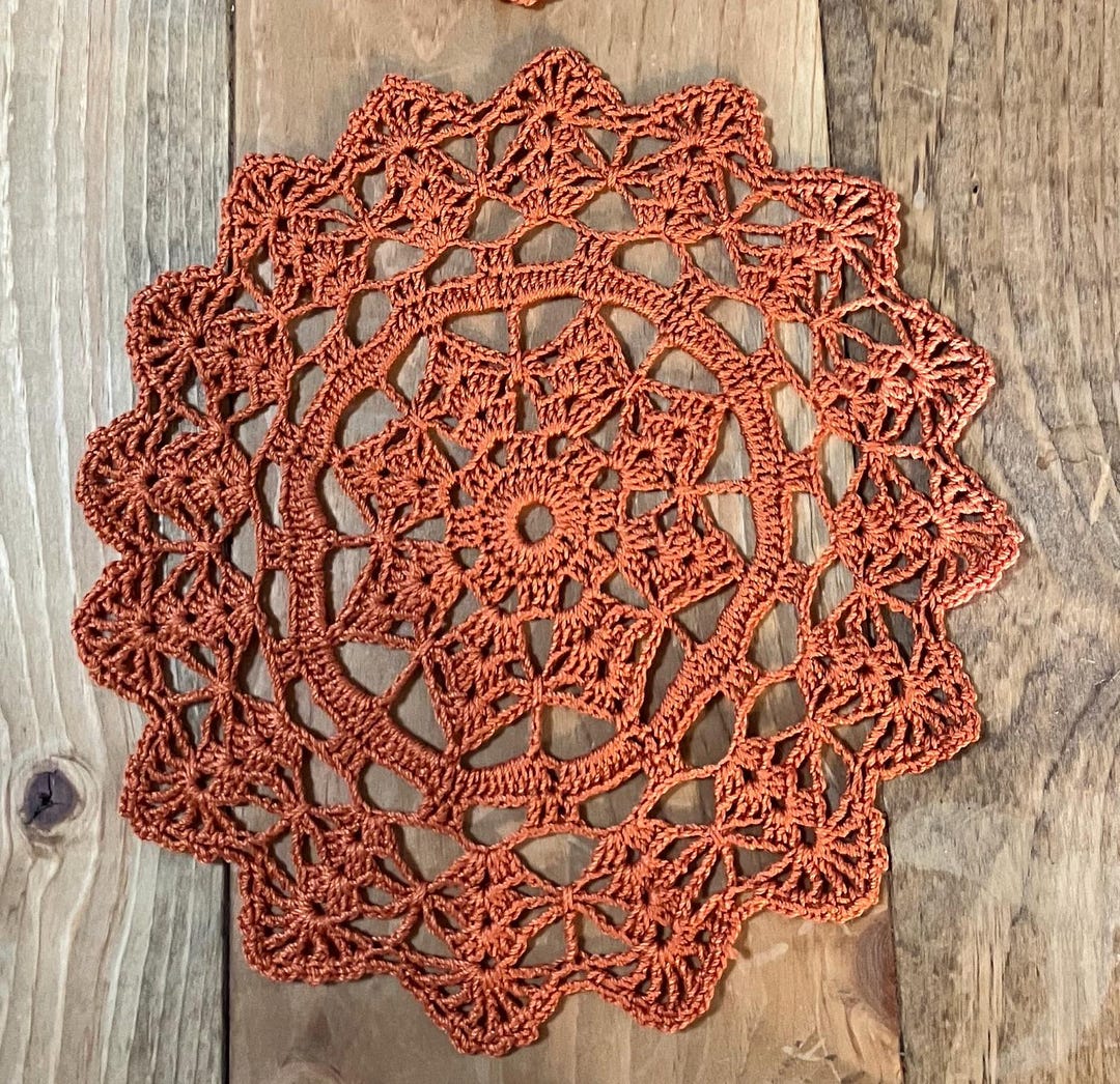 Papaya Shells Berka Doily Doilies Handmade Crochet 8 Inches Round - Etsy