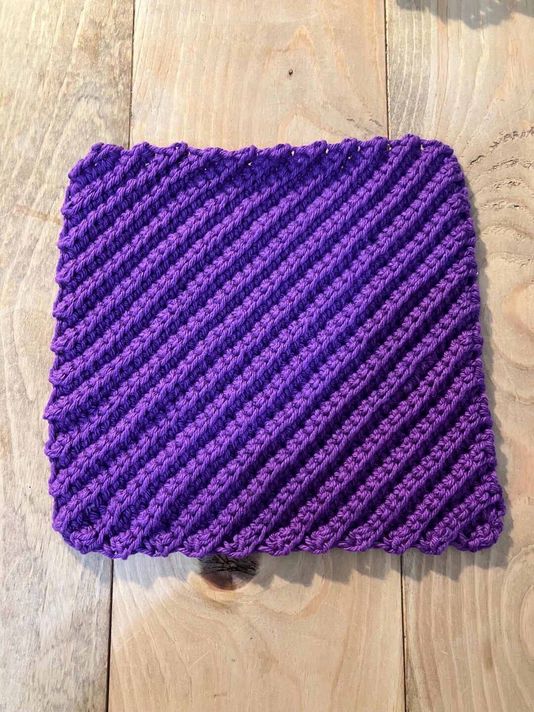Textured Crochet Dishcloth Dusting Rag Cleaning Rag Wash Rag Purple ...