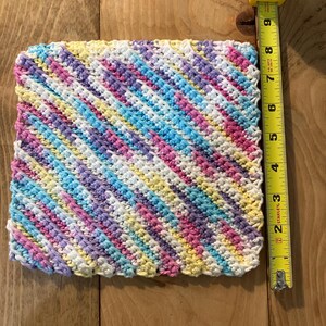 Textured Crochet Dishcloth Dusting Rag Flyer De Lawanda Ombré Pastel ...
