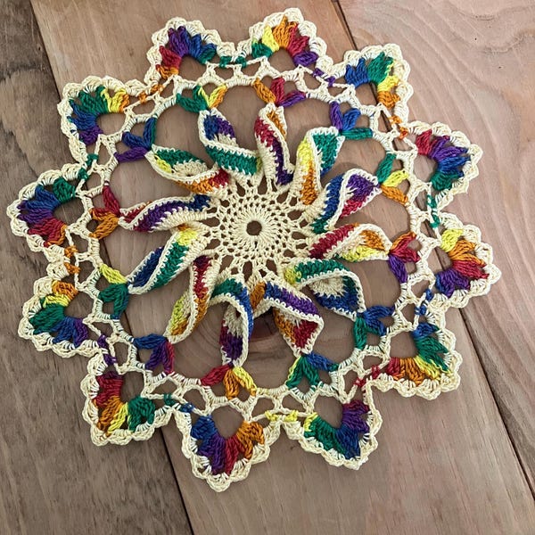 Textured Crochet Dishcloth Dusting Rag Flyer De Lawanda Ombré Pastel ...