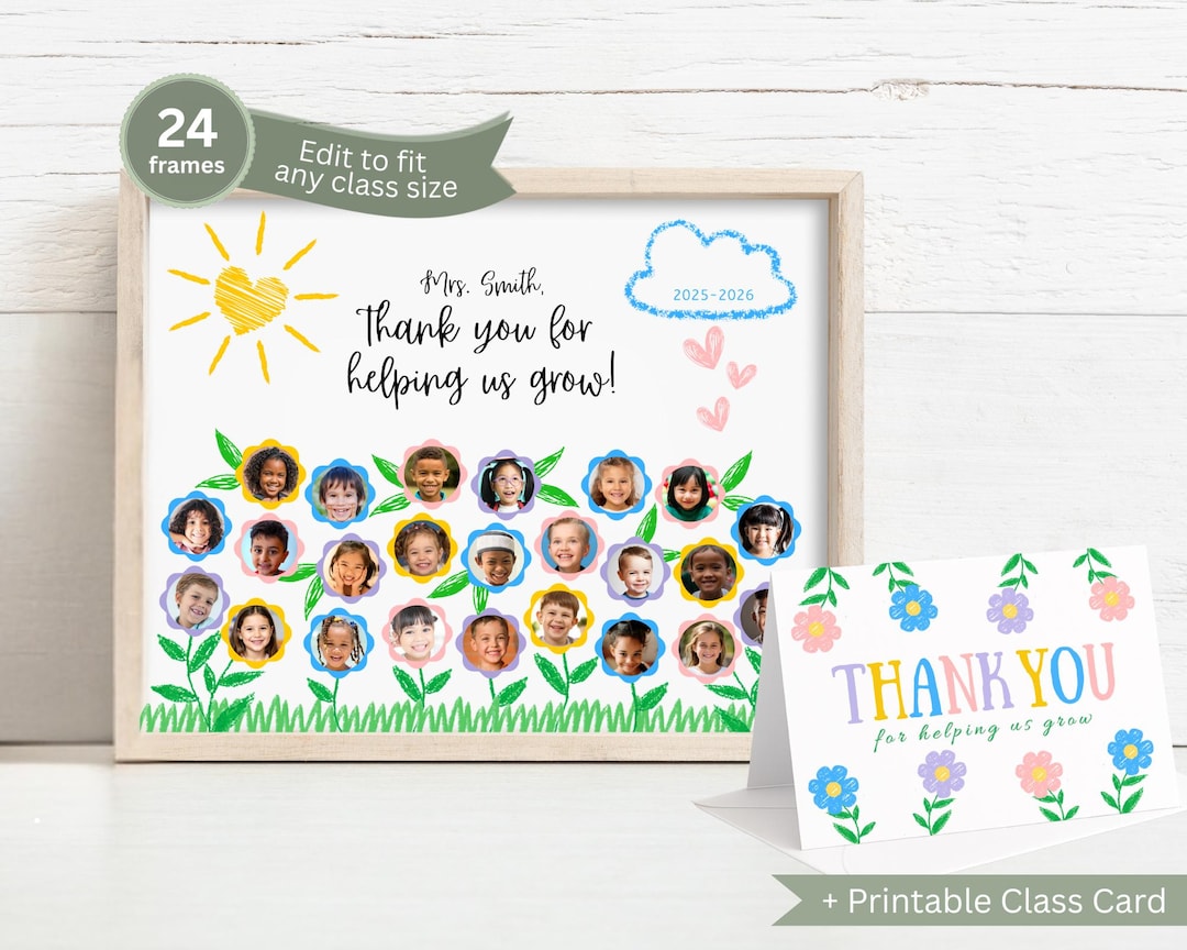 Teacher Appreciation Gift From Whole Class | Editable Canva Photo ...