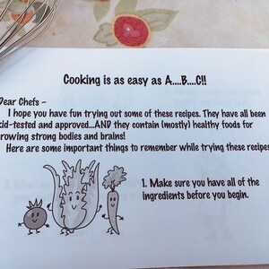 Cooking the Abc's--kids Cookbook - Etsy
