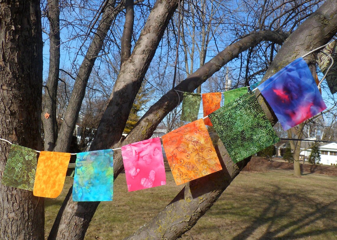 Tibetan-style Batik Prayer Flags With Fabric Marker - Etsy Canada