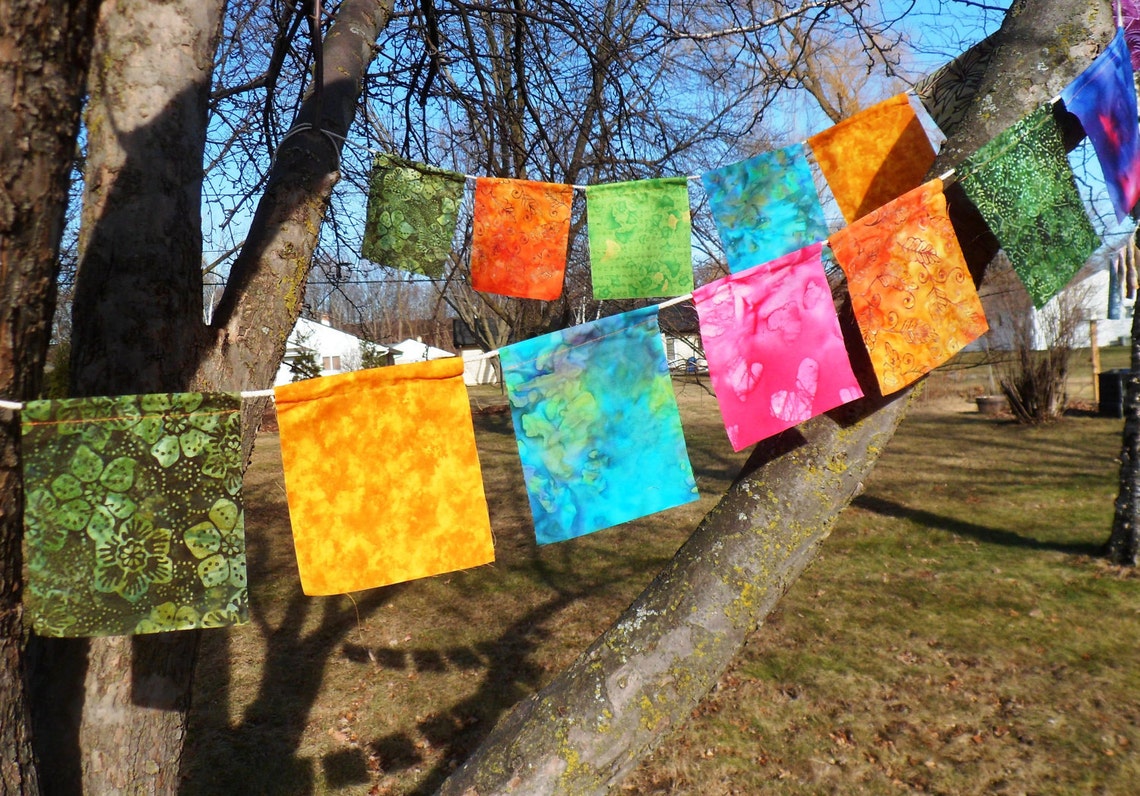 Tibetan-style Batik Prayer Flags With Fabric Marker - Etsy Canada