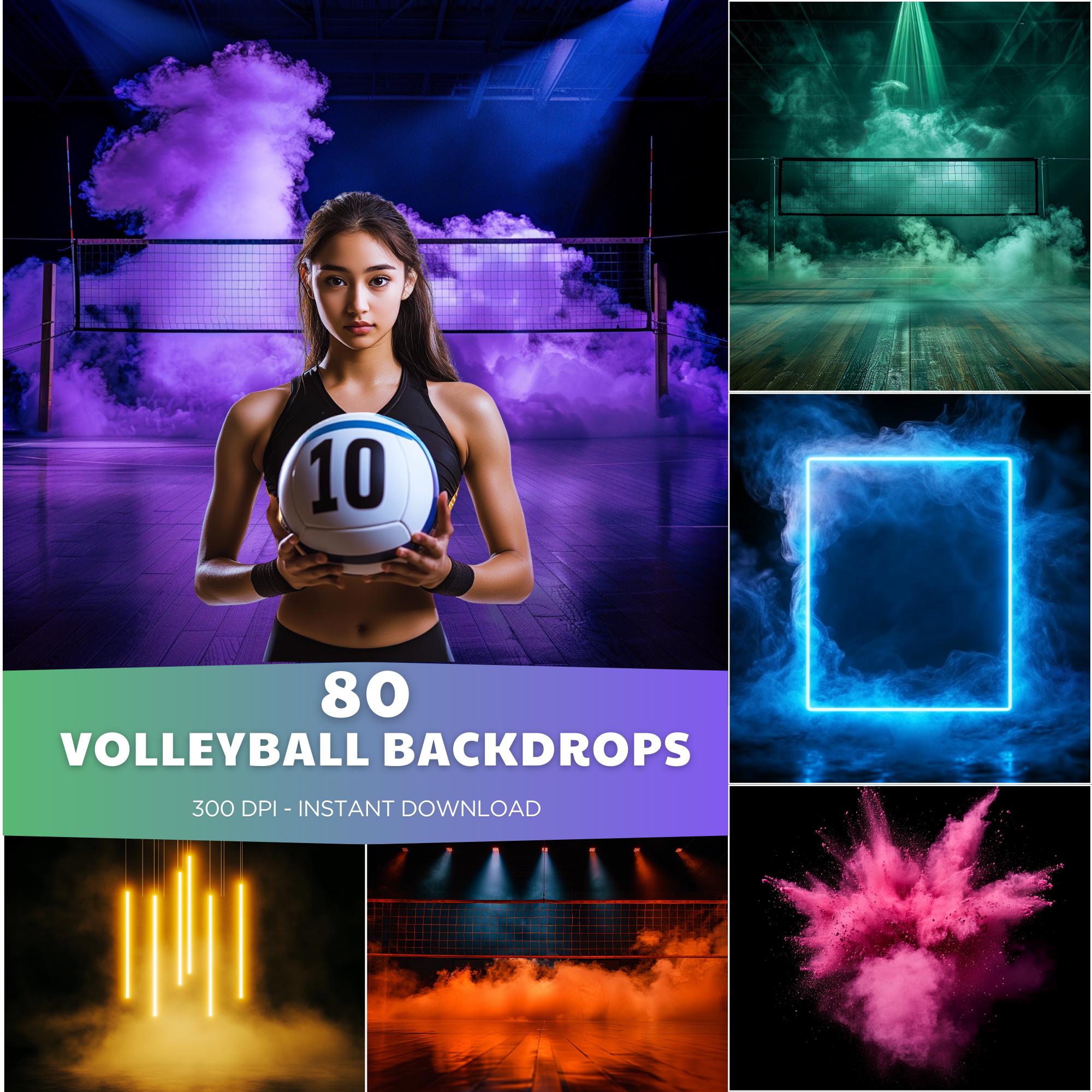 Volleyball Photography Backdrop: Sports Banner, Senior Portrait Overlay ...