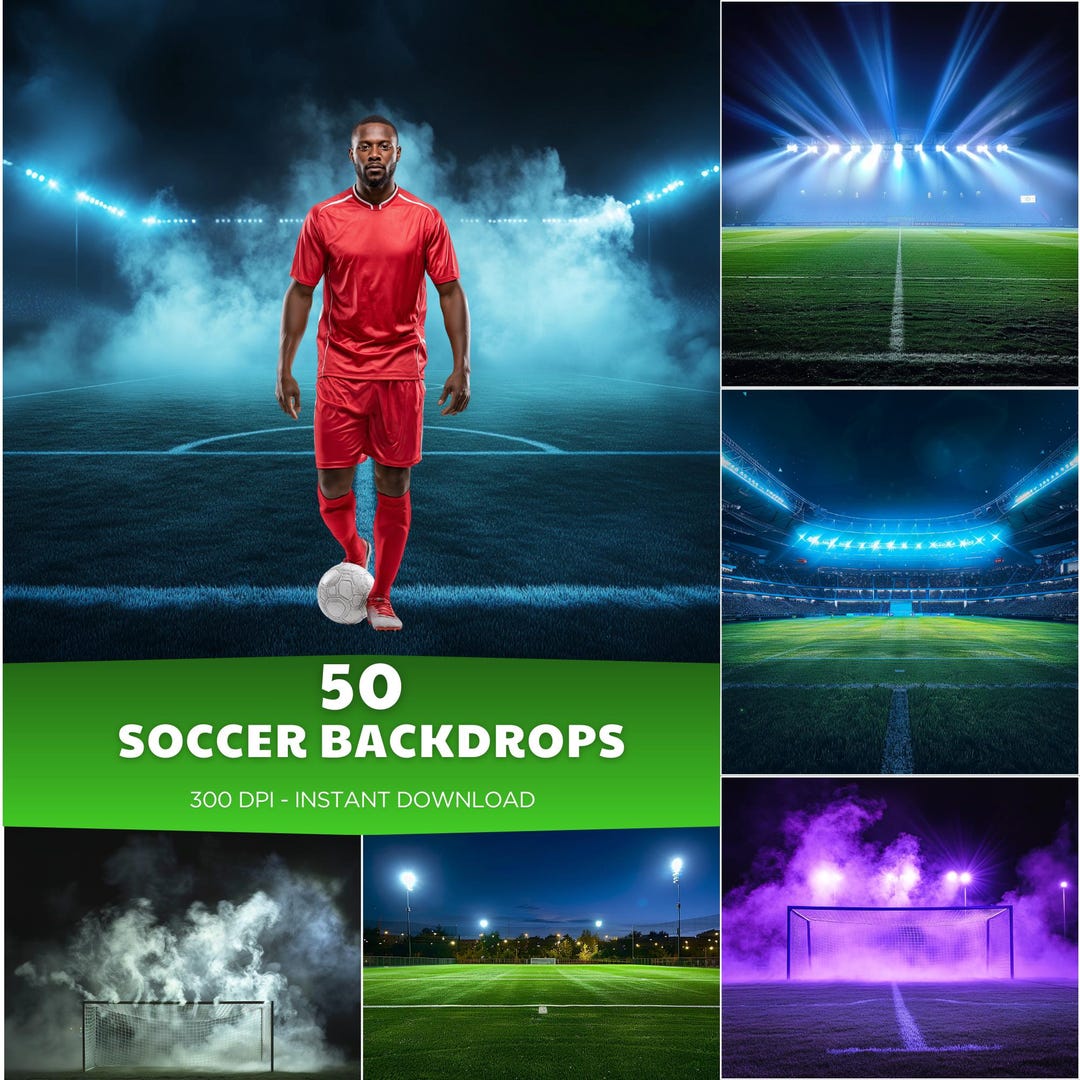 50 Soccer Digital Backdrops: Sports Photography Photo Overlays - Etsy