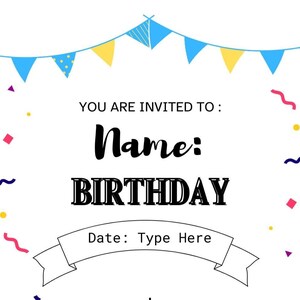Birthday Party Invitation Template for Boy - Etsy