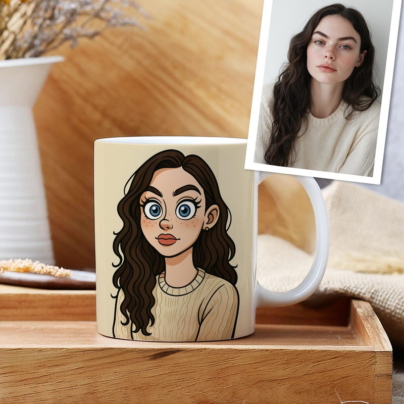 Cartoon Portrait Mug - Etsy