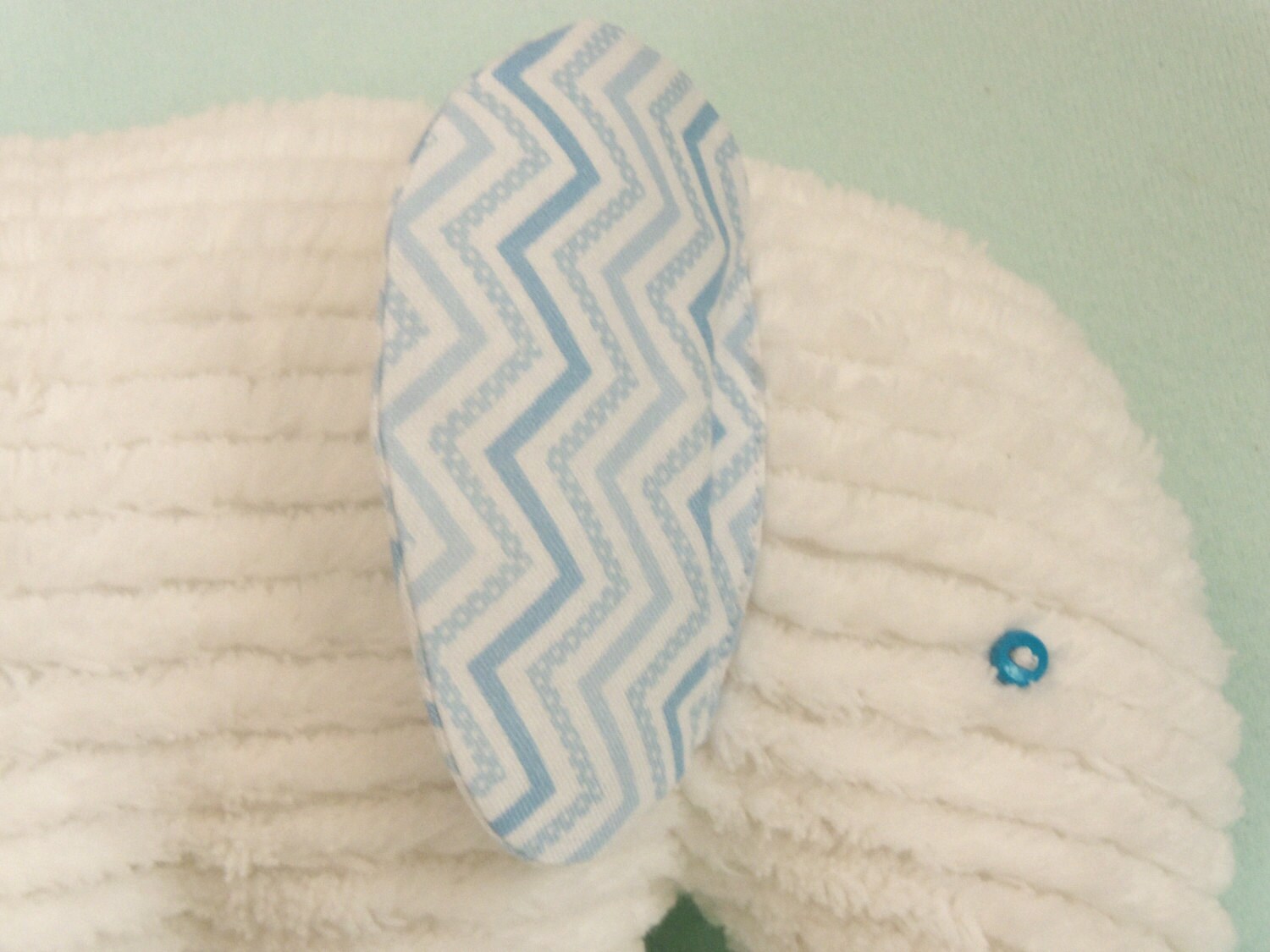 Stuffed Chenille Elephant White Ears Are White With Blue - Etsy