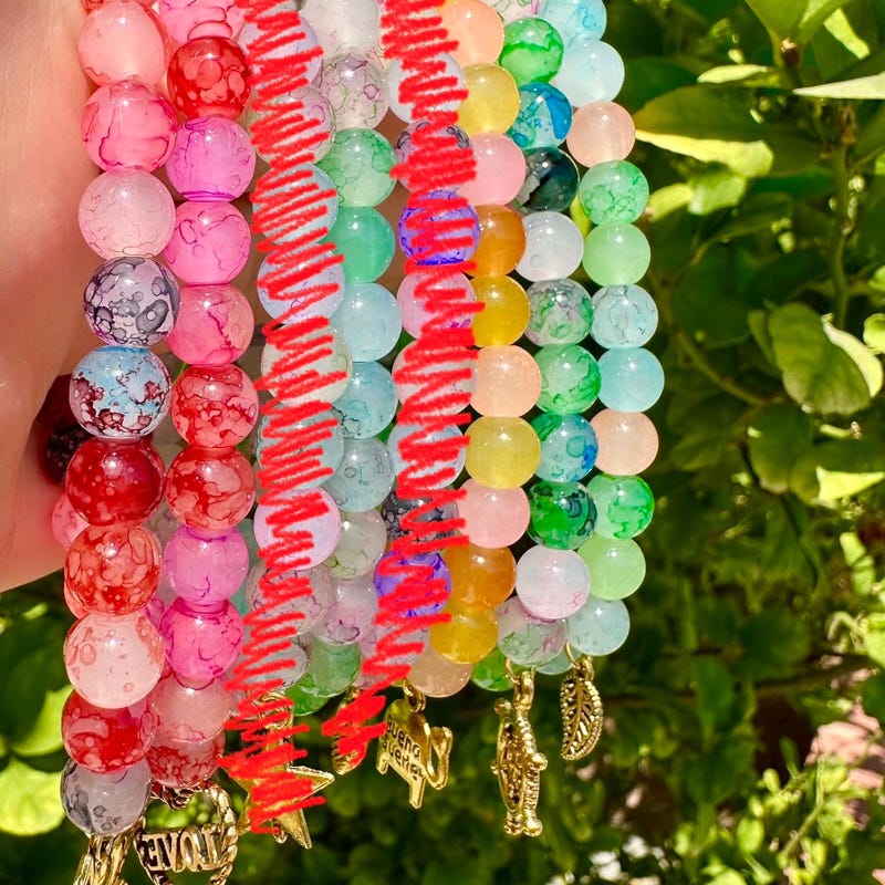 Glass Bead Bracelet - Etsy