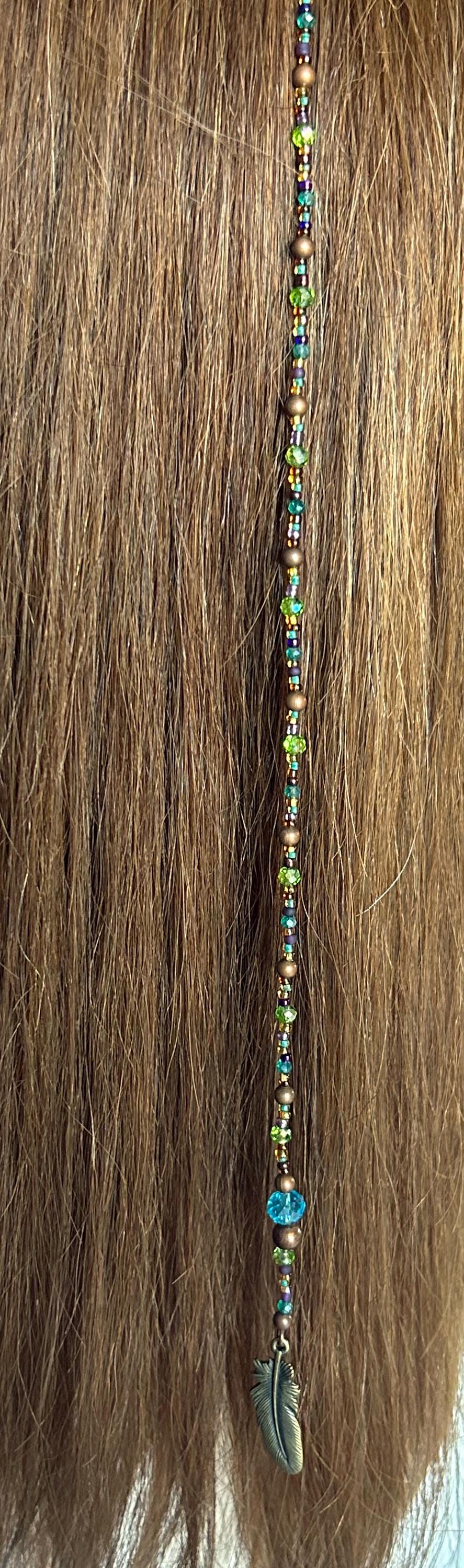 Boho Beaded Hair Clip Crystal Bead Hair Extension Beaded Handmade Hair ...