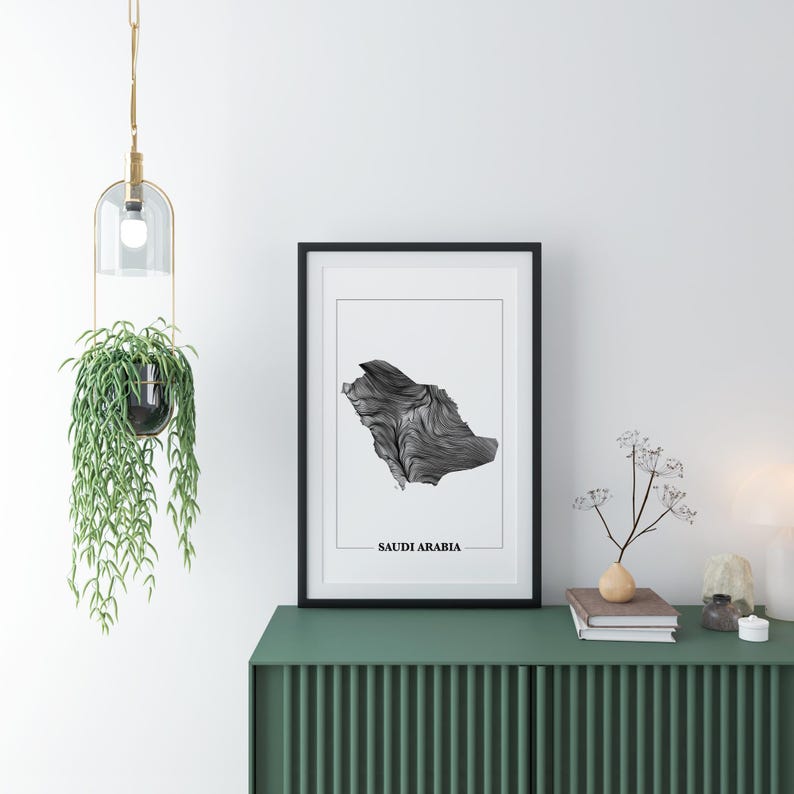 Saudi Arabia Wind Map Art Print: Minimalist Data Visualization (set of ...