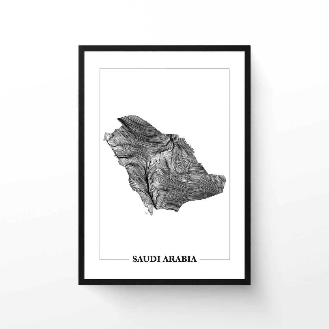 Saudi Arabia Wind Map Art Print: Minimalist Data Visualization (set of ...