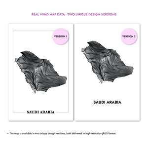 Saudi Arabia Wind Map Art Print: Minimalist Data Visualization (set of ...