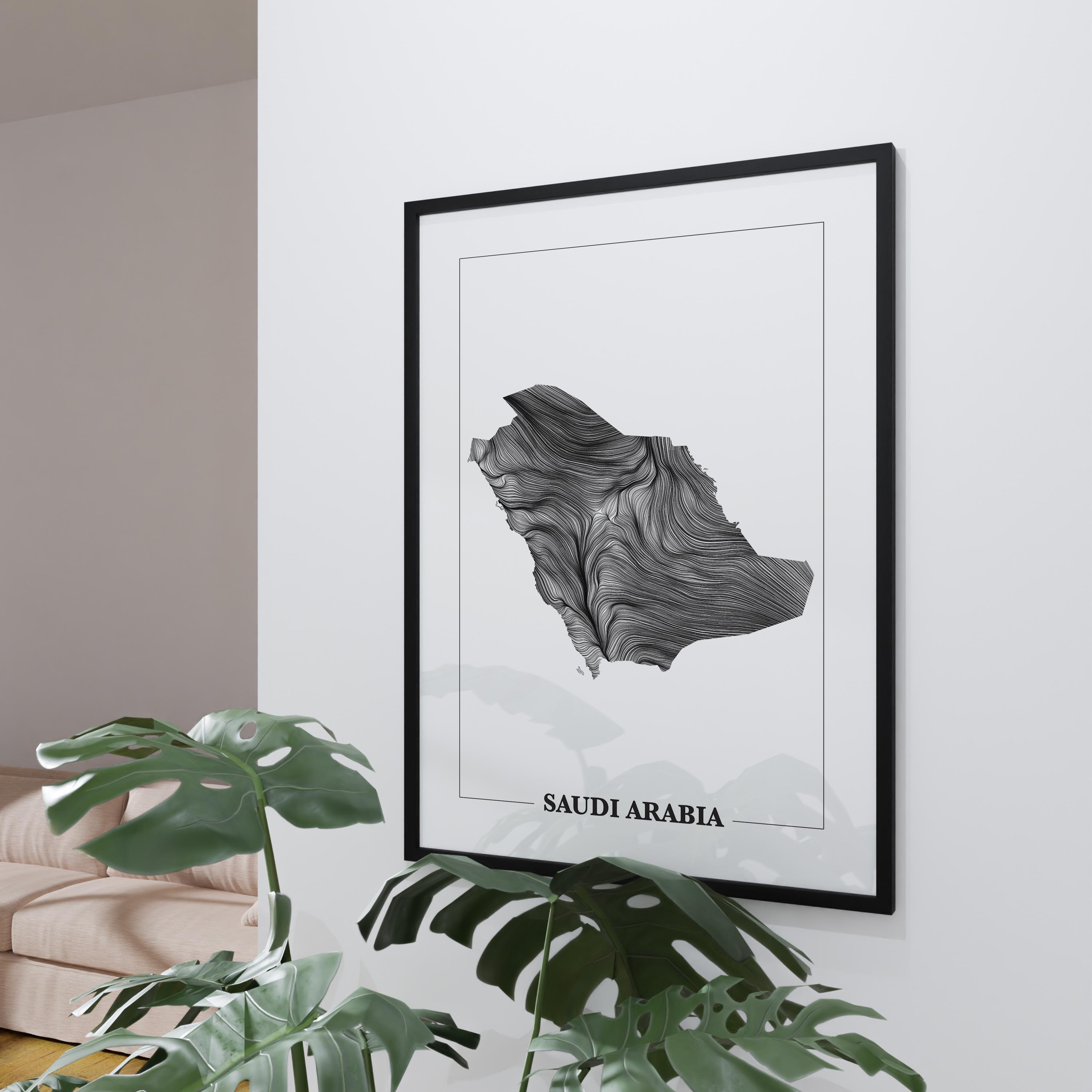 Saudi Arabia Wind Map Art Print: Minimalist Data Visualization (set of ...