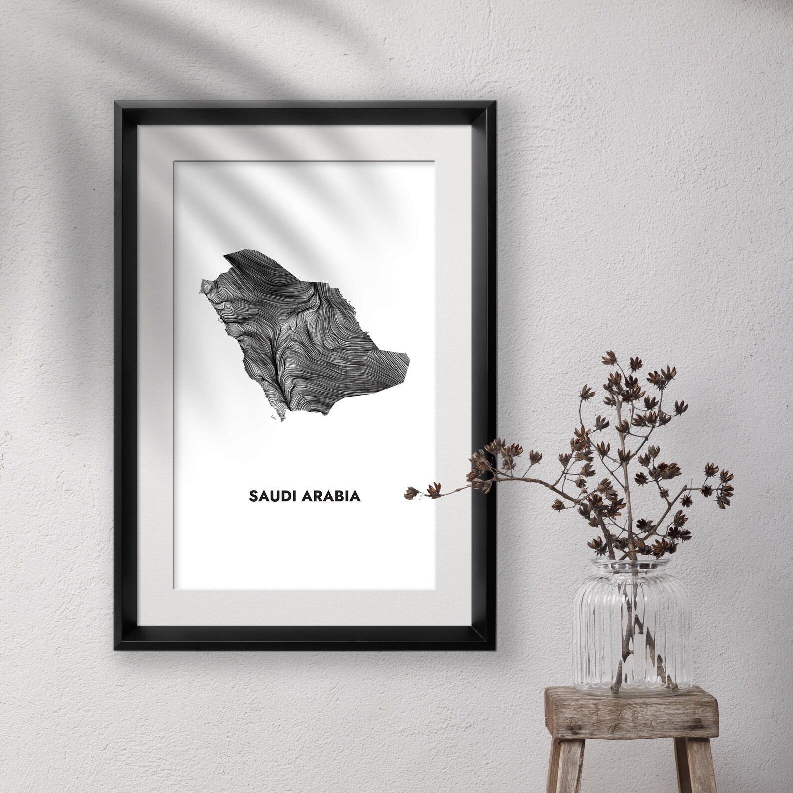 Saudi Arabia Wind Map Art Print: Minimalist Data Visualization (set of ...