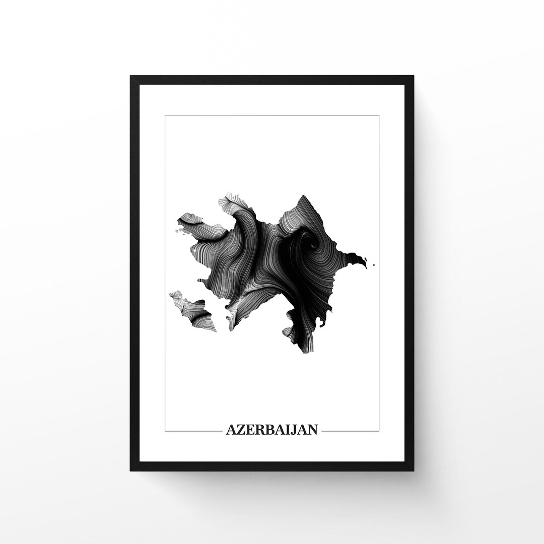 Azerbaijan Wind Map Set: Minimalist Data Art Prints (digital Download ...