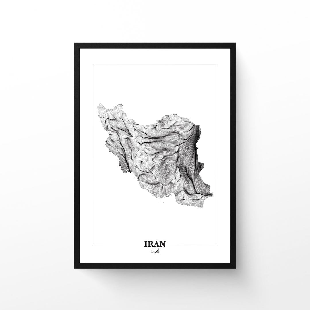 Iran Wind Map | Set of 2 Designs | Printable Wall Art | Minimalist Data ...
