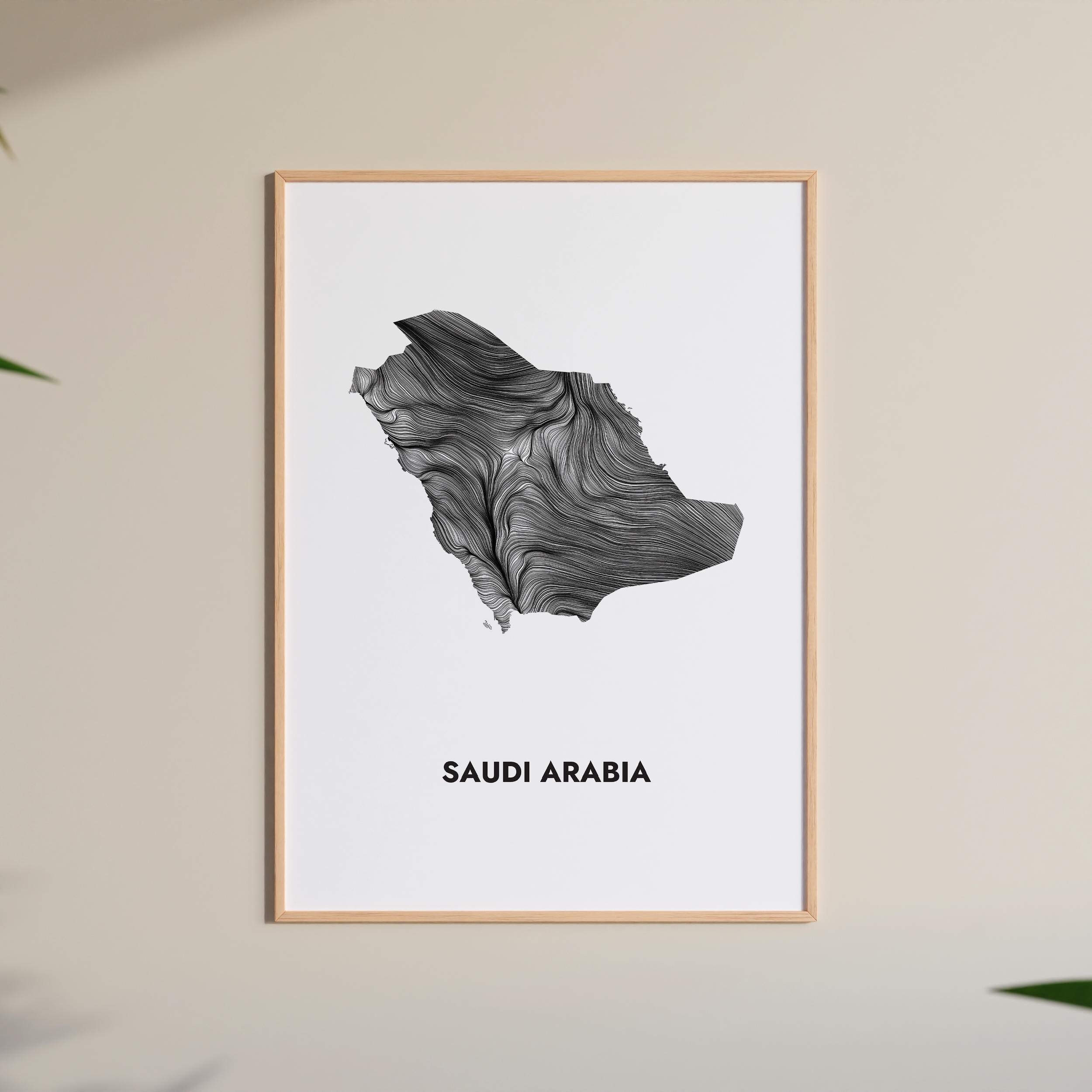 Saudi Arabia Wind Map Art Print: Minimalist Data Visualization (set of ...