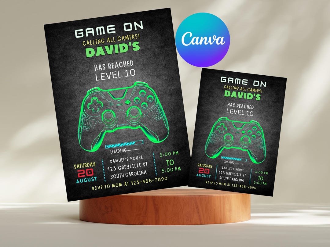Editable Video Game Birthday Invitation: Gamer Party, Printable ...
