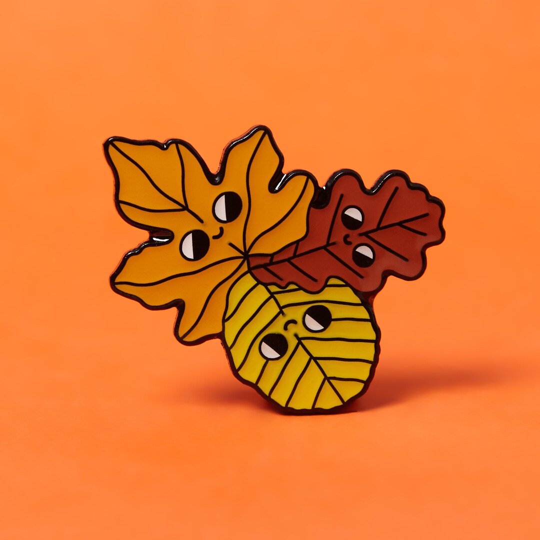 Leaves Enamel Pin – Fall Leaf Brooch – Nature-inspired Pin for Jacket ...