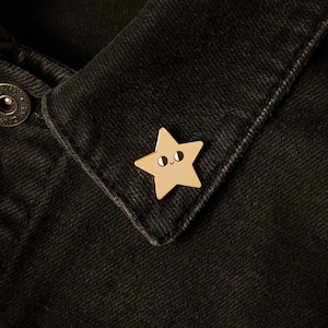 Gold Star Enamel Pin - Etsy