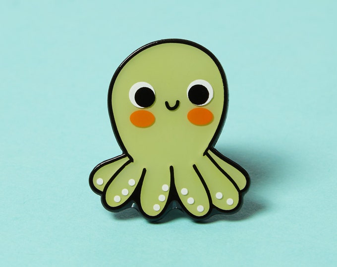 Octopus and Books Enamel Pin - Etsy Canada