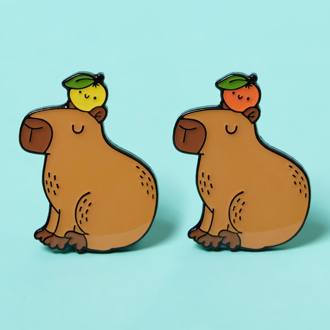 Capybara Enamel Pin – Cute Animal Brooch – Fun Pin for Jacket, Bag or ...