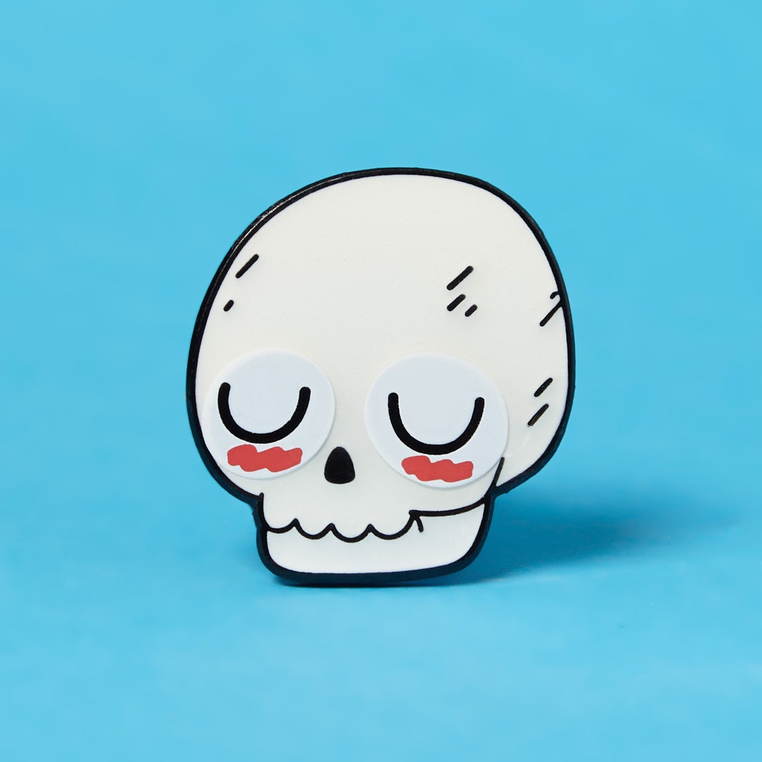 Skull Enamel Pin – Chill Skull Brooch – Unique Pin for Jacket, Bag or ...