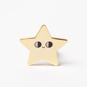Gold Star Enamel Pin - Etsy