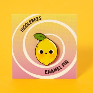 Lemon Enamel Pin – Fresh Citrus Brooch – Bright Pin for Jacket, Bag or ...