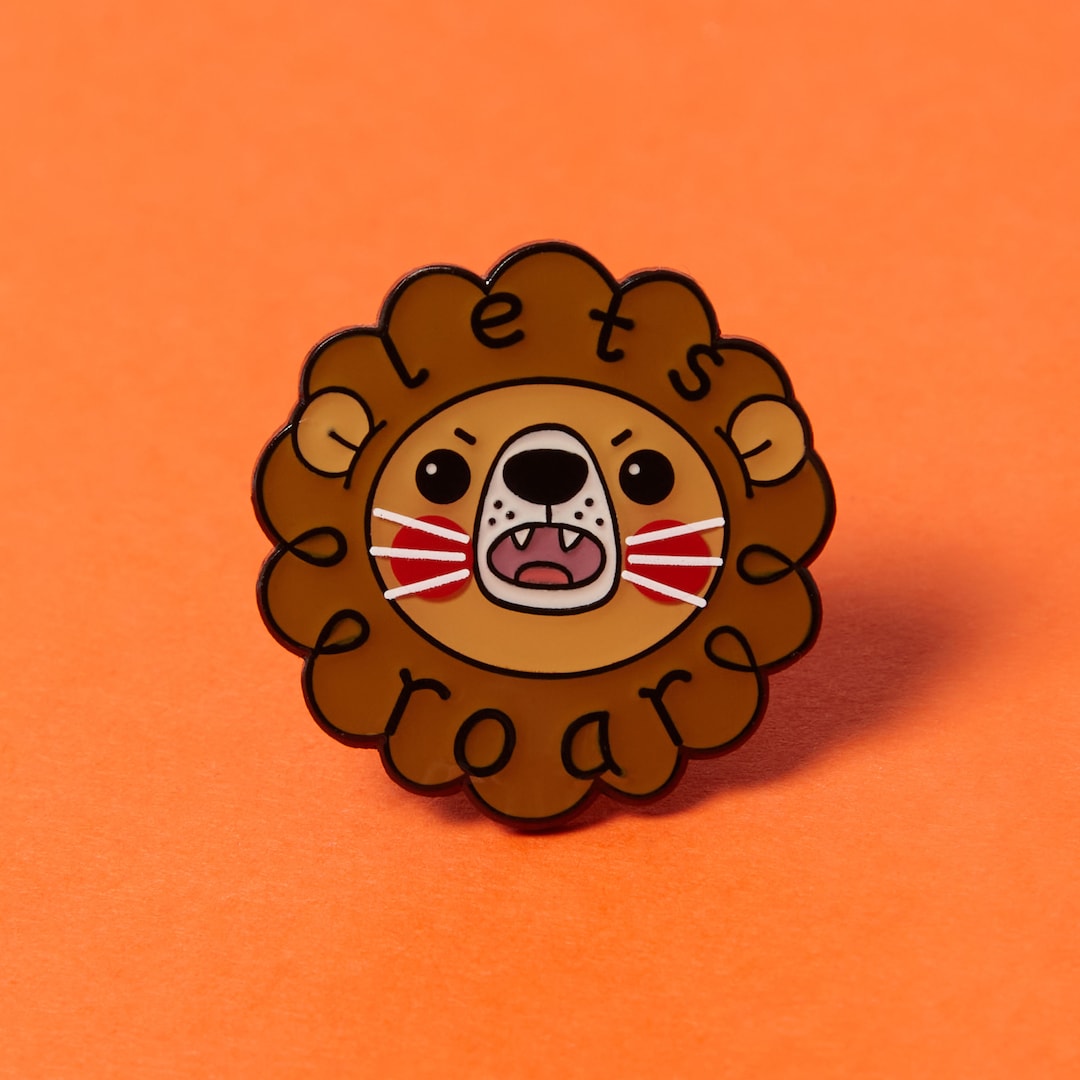 Lion Enamel Pin Badge – King of the Jungle Lapel Pin – Safari Animal ...