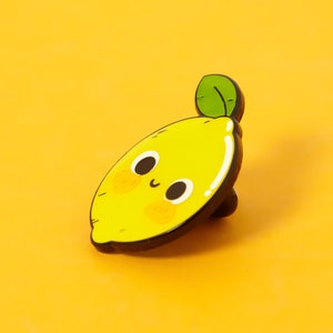 Lemon Enamel Pin – Fresh Citrus Brooch – Bright Pin for Jacket, Bag or ...