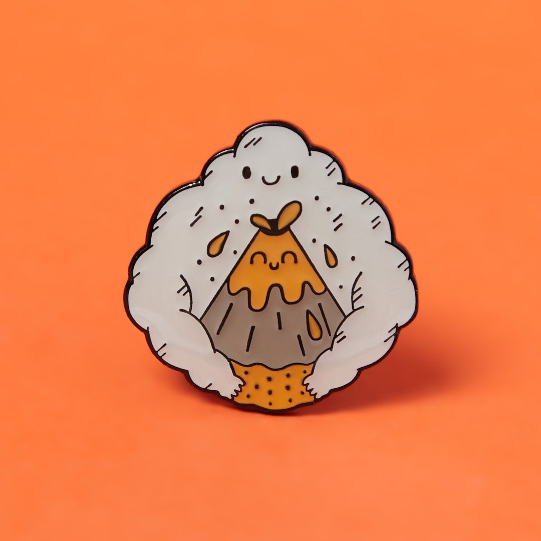 Volcano Enamel Pin – Eruption-inspired Brooch – Nature Pin for Jacket ...