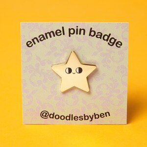 Gold Star Enamel Pin - Etsy