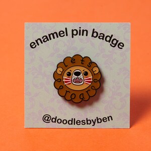 Lion Enamel Pin Badge – King of the Jungle Lapel Pin – Safari Animal ...