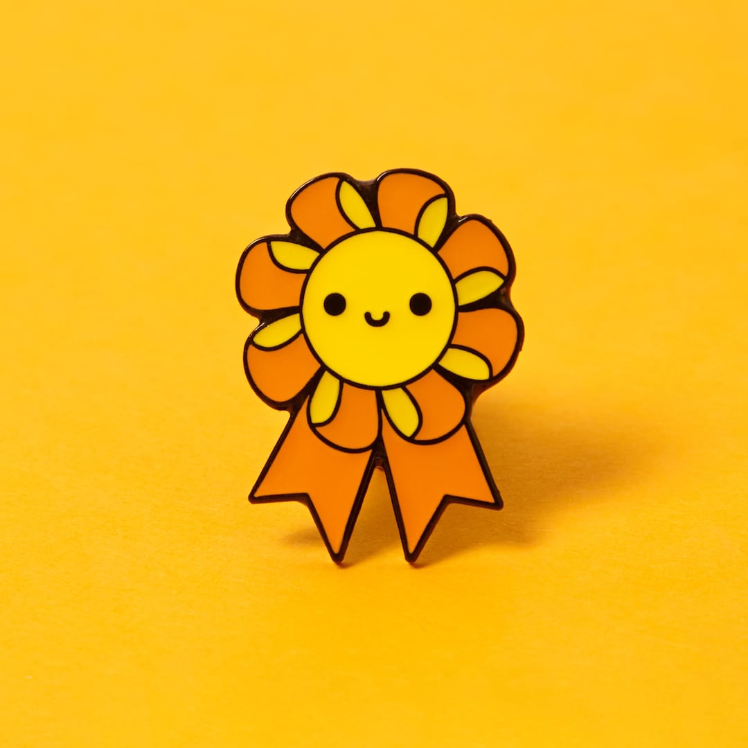 Rosette Enamel Pin Badge – Award Ribbon Pin – Cute Brooch for Jacket or ...