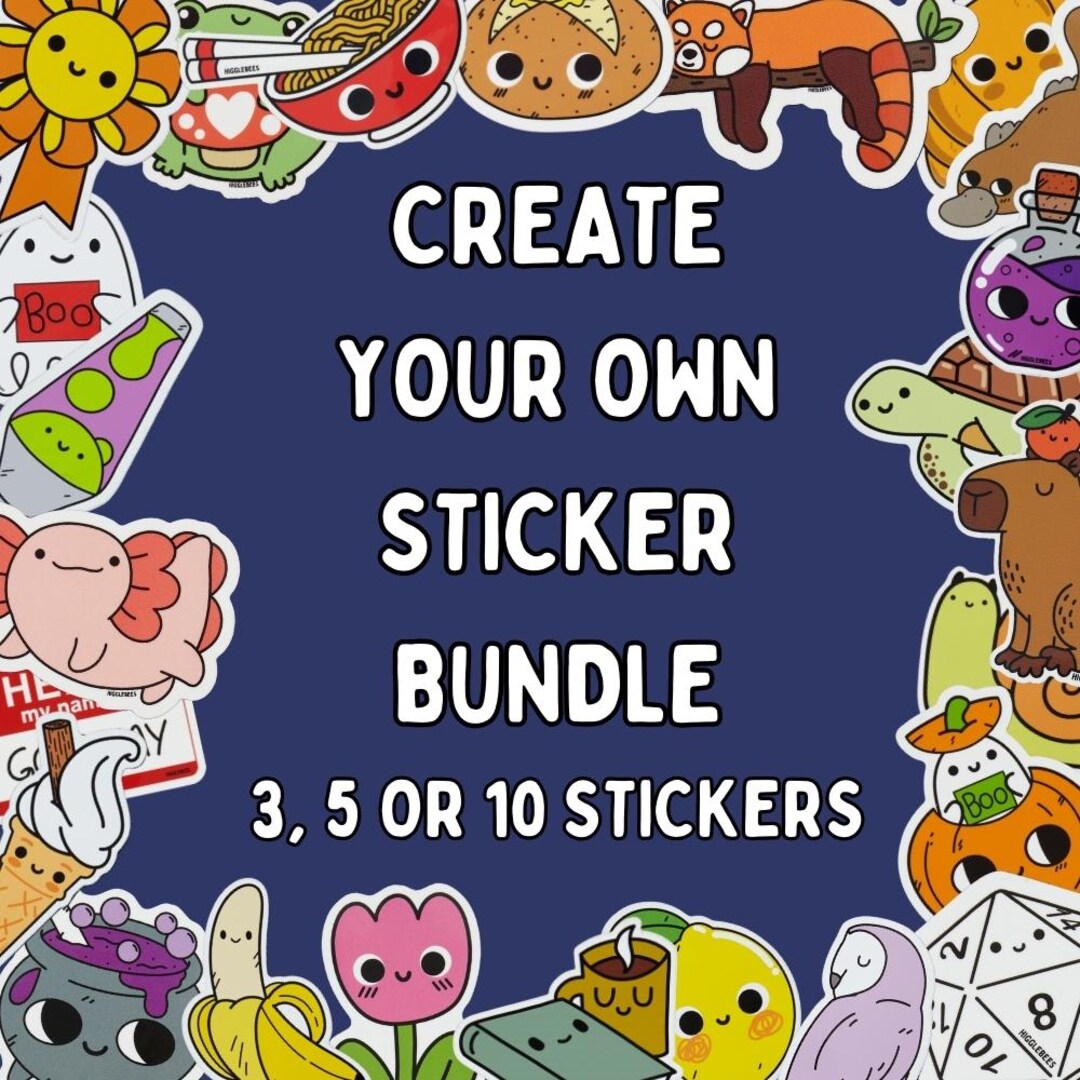 Mix and Match Vinyl Sticker Bundle - Cute Laptop, Waterbottle, Journal ...