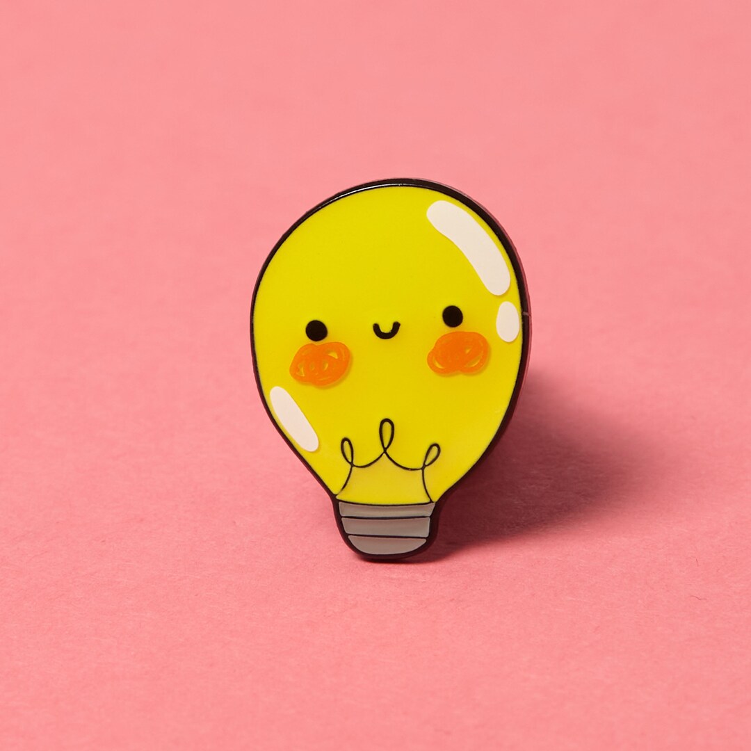 Lightbulb Enamel Pin – Glow in the Dark – Bright Idea Brooch – Pin for ...
