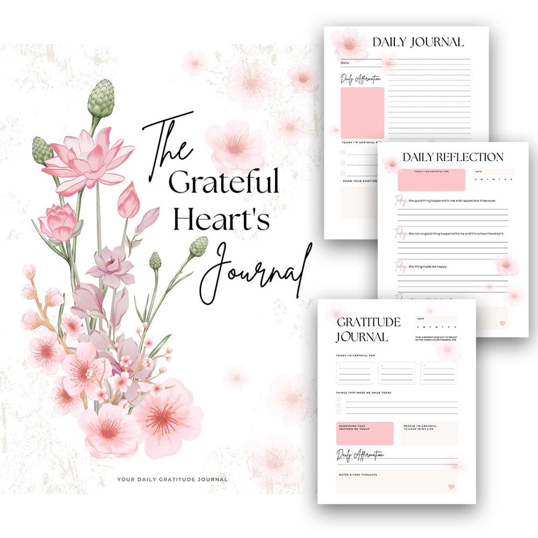 Printable Daily Reflection and Gratitude Floral Journal: - Etsy