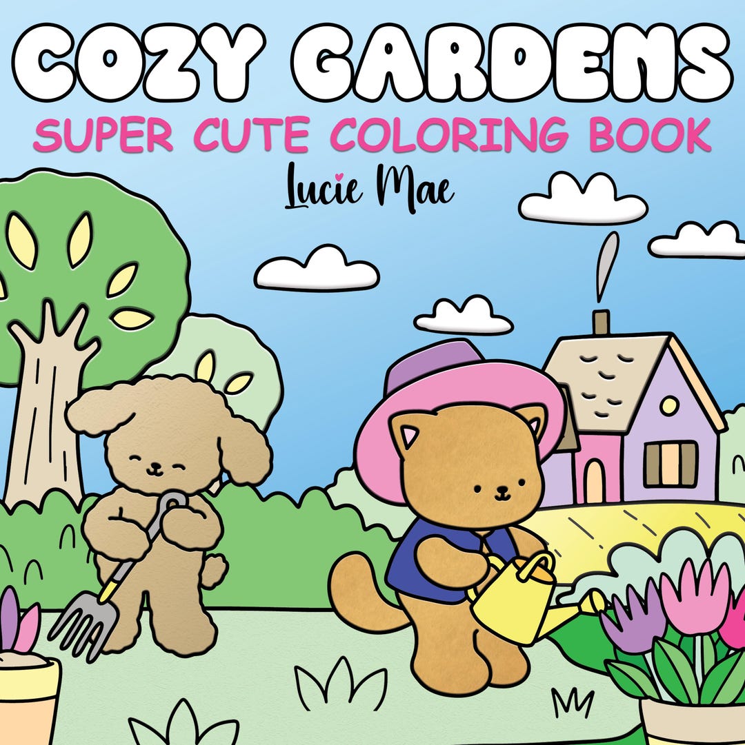 Cozy Gardens | Digital Coloring Book - Etsy