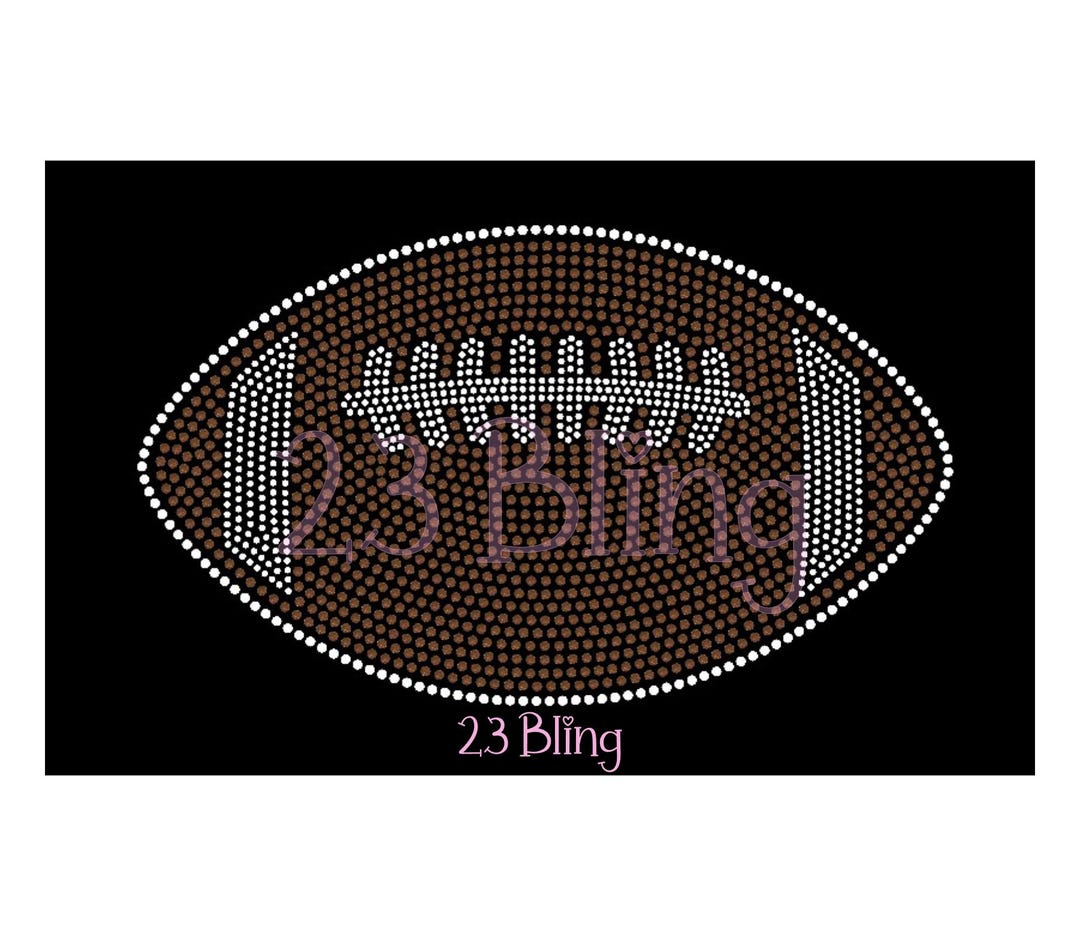Football Spangle Heat Transfer: Brown & White Holographic Bling Iron on ...