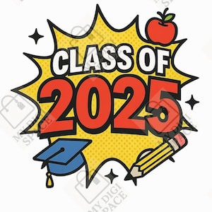 Class of 2025 Comic Style School Leavers Png - Etsy