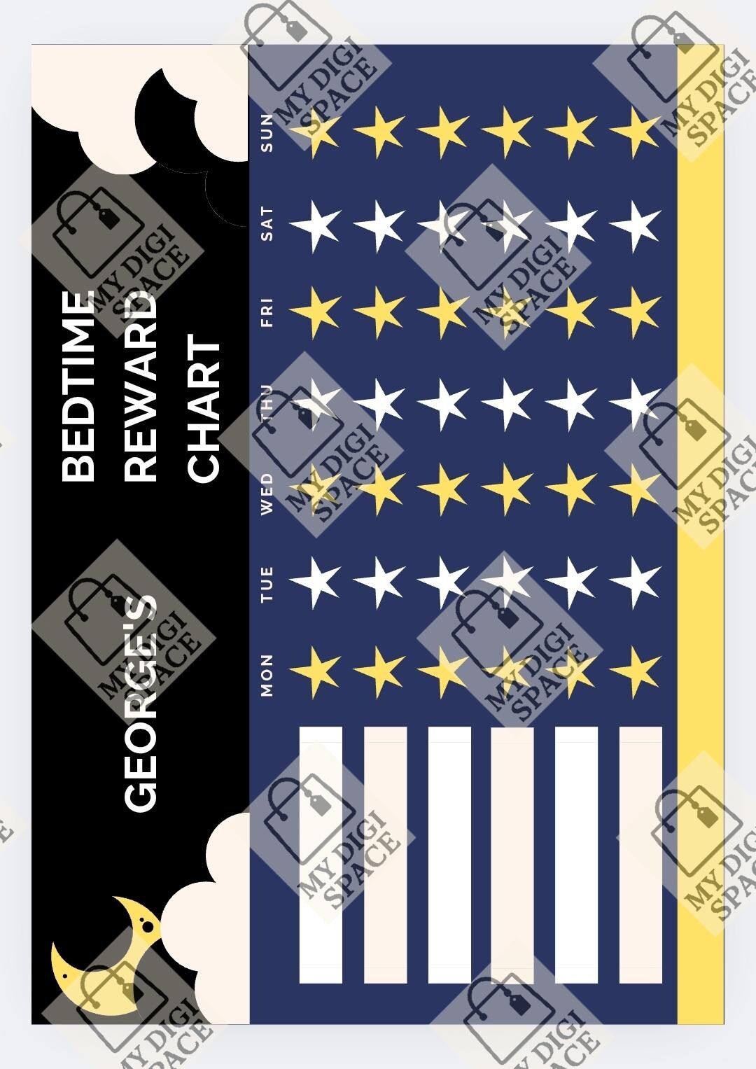Bedtime Themed Reward Chart - Etsy