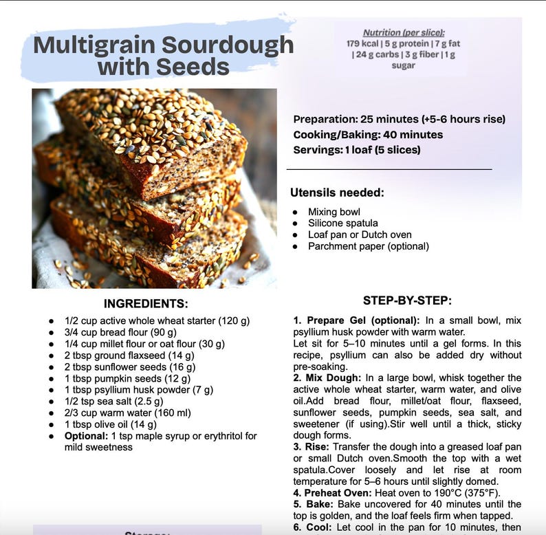Sourdough Starter and Bread PDF Guide for Beginners – Easy Homemade ...